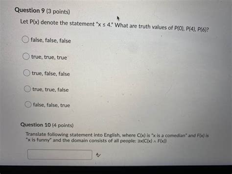 Solved Question Points Let P X Denote The Statement Chegg Com