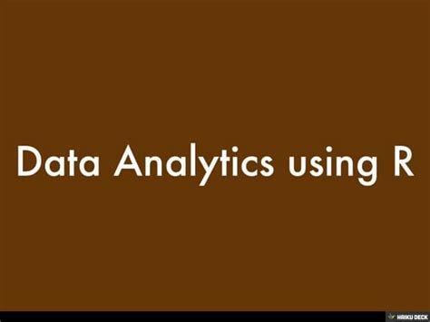 Data Analytics Using R Ppt
