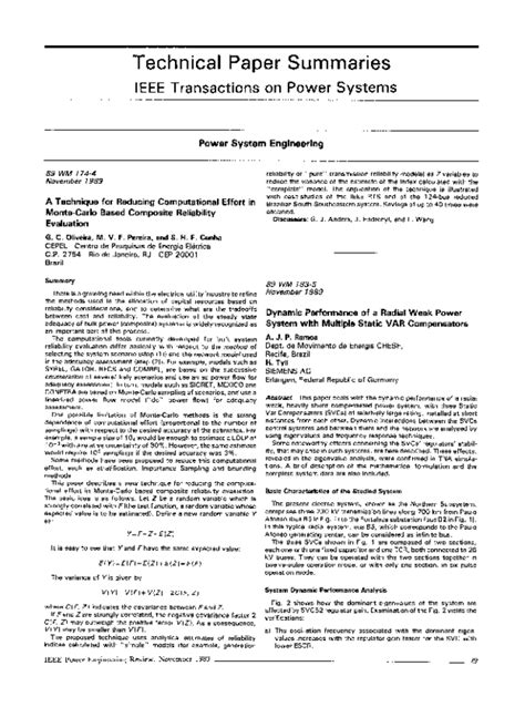 Pdf Dynamic Performance Of A Radial Weak Power System With Multiple Static Var Compensators