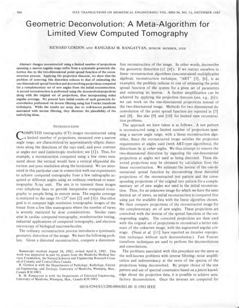 Pdf Geometric Deconvolution A Meta Algorithm For Limited View Computed Tomography
