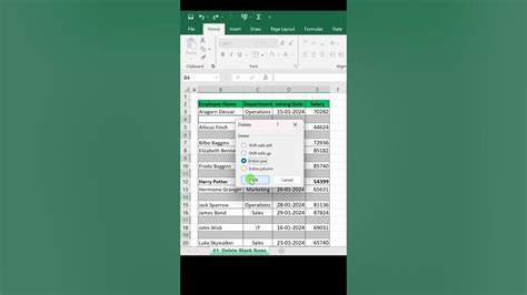 Smartly Delete Blank Rows In Ms Excel Shortsviral Excel Shorts