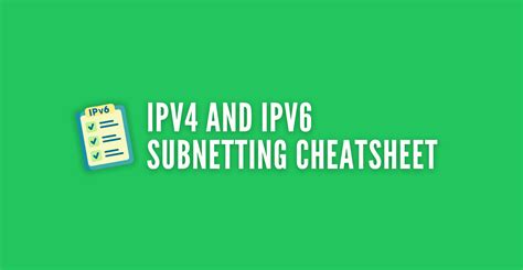 IPv4 And IPv6 Subnetting Cheat Sheet RapidSeedbox