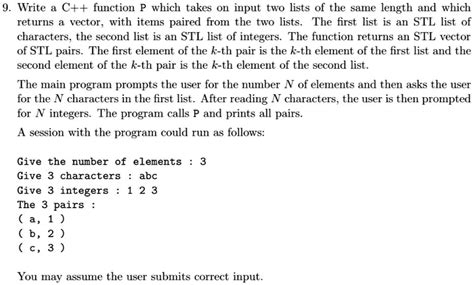 Solved Write In C Please 9 Write A C Function P Which Takes On