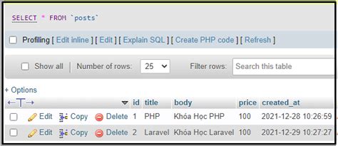 Ví dụ về Eloquent selectRaw Query trong Laravel