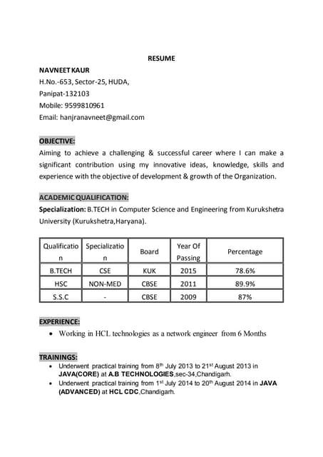 resume navneet pdf