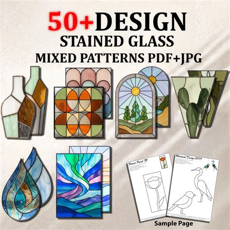 50 Stained Glass Suncatcher Patterns Pdf  Etsy