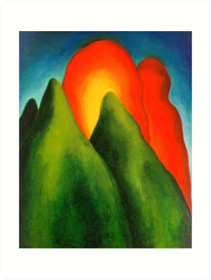 Green Mountain Hills At Sunset Anything Art Print Ad Georgia O