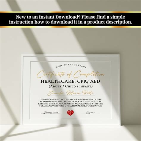 Cpr Certificate Cpr Training Certificate Editable Etsy