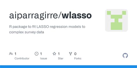Github Aiparragirrewlasso R Package To Fit Lasso Regression Models To Complex Survey Data