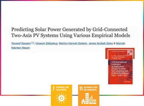 Predicting Solar Power Generated By Grid Connected Two Axis Pv Systems Using Various Empirical