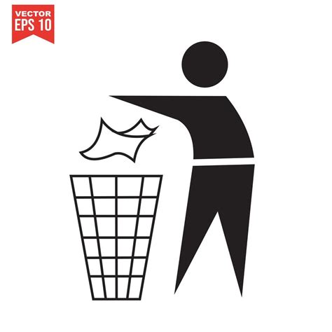 Vector Icon Throw In The Trash Isolated On White Background 6800726 Vector Art At Vecteezy