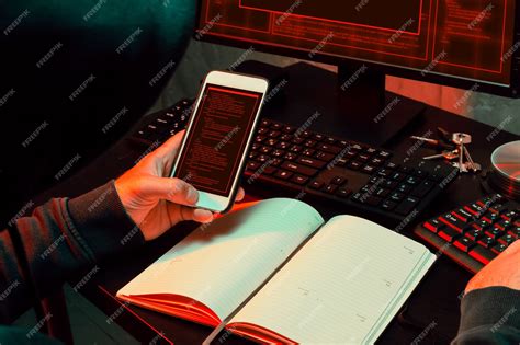 premium photo close up of programmer of hacker hands typing a code