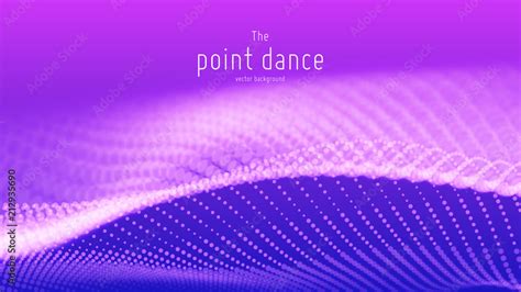 vector abstract violet particle wave points array shallow depth of field futuristic