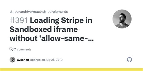 Loading Stripe In Sandboxed Iframe Without Allow Same Origin · Issue