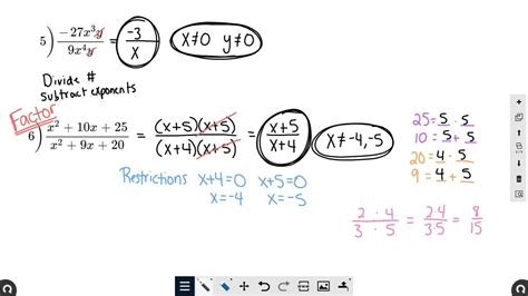 Rationals Simplify Multiply And Divide Youtube