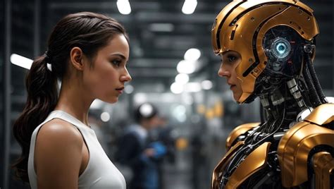 Premium Ai Image Robot Human Interaction Concept Relationship Communication Background Copy