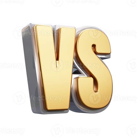 Gold Versus Vs 3d Render Logo Or Golden Versus Vs Logo Text Effect Or