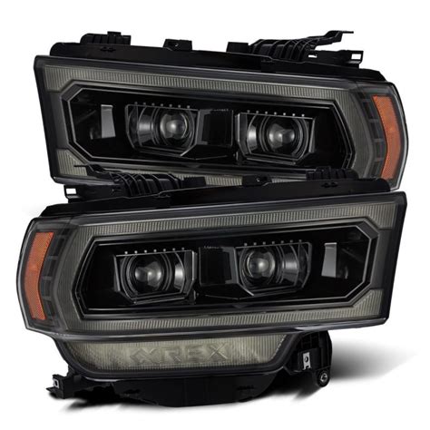 Alpharex 19 21 Ram 2500 Luxx Led Proj Headlights Plank Style Alpha Blk