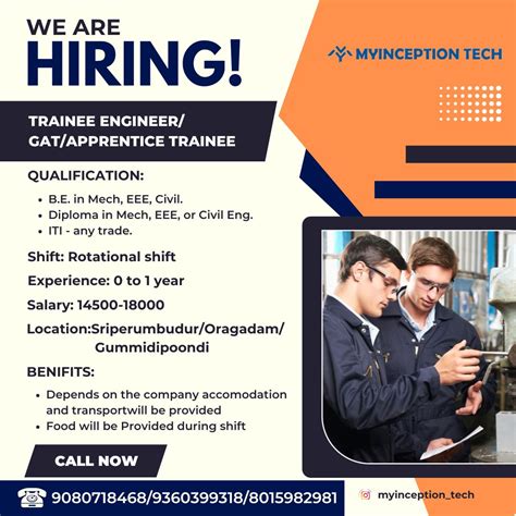 Myinception Tech On Linkedin Traineeengineer Engineeringcareer Careeropportunity Jobopening