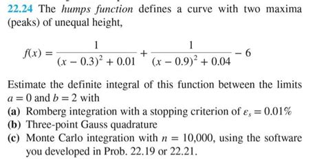 solved 22 24 the humps function defines a curve with two
