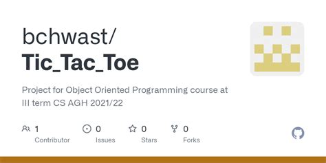 Github Bchwasttictactoe Project For Object Oriented Programming Course At Iii Term Cs Agh