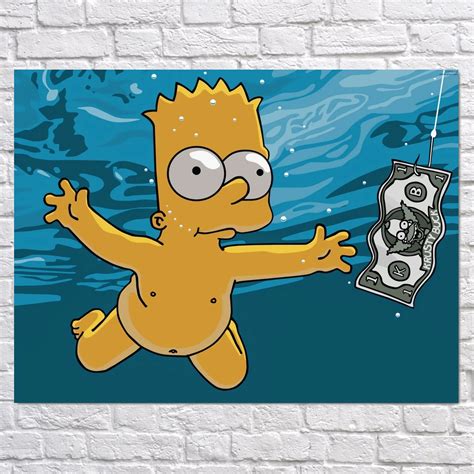Плакат Сімпсони Нірвана Simpsons Nirvana Nevermind 45×60см продаж ціна у Львові