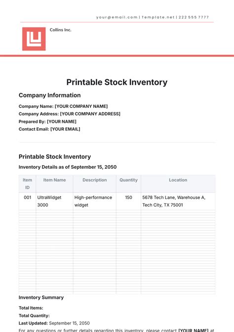 Free Parts Inventory Template To Edit Online