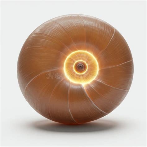 Spherical Object With A Smooth Brown Surface Featuring Radial Lines Converging Stock