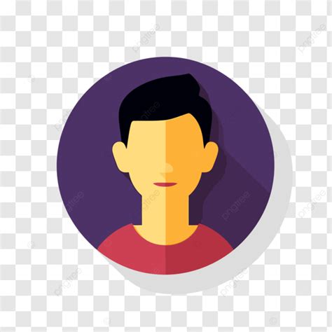 남자의 얼굴의 둥근 평면 아이콘 벡터 흰색 배경에 있는 아이콘 십대의 단순한 다채로운 아이콘 그림자 없음 작은 프레임 중앙 Png 일러스트 및 벡터 에 대한 무료