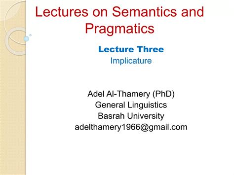 Lecture 3 Implicature PPTX