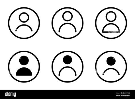 User Icon Set Avatar Profile Social Media User Circle Shape Style Isolated On White Background