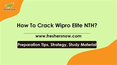How To Crack Wipro Elite NTH Preparation Tips Strategy Study Material