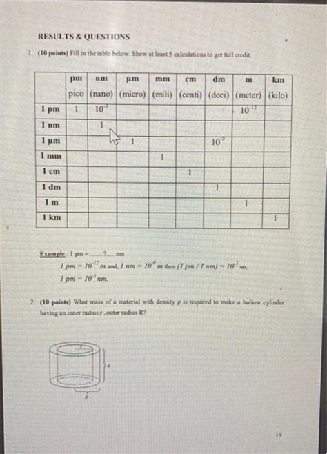 Solved Basics Of Measurements Purpose 1 To Fumilitaze With