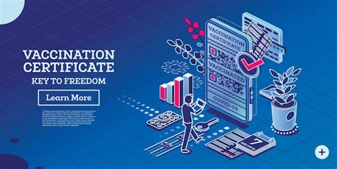 Premium Vector Vaccination Certificate On Screen Of Smartphone Isometric International