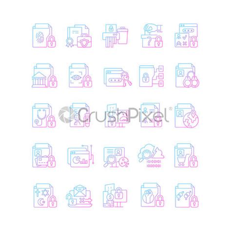 Sensitive Information Types Gradient Linear Vector Icons Set Stock Vector 4097851 Crushpixel
