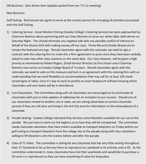 Free Reunion Agenda Templates Family College Friends