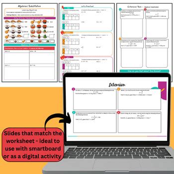 Evaluating Algebraic Expressions Lesson Pack FREEBIE TPT