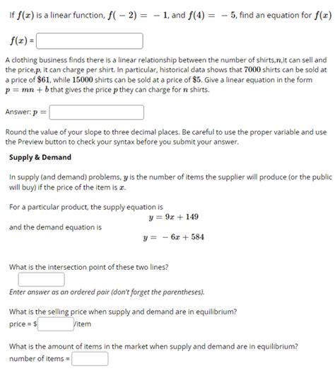 Solved If F X Is A Linear Function F And F Chegg Com