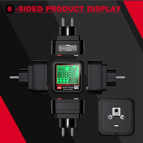 Habotest Ht97b D E Socket Tester Leakage Voltage Test Ac 30 260v Rcd Gfci Data Hold Lcd Display