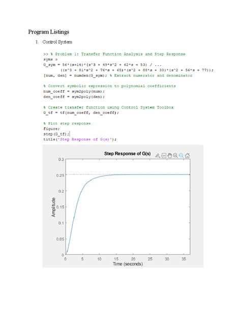 Matlab 5 Con Eng Activity Program Listings Control System Impulse