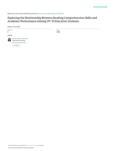 Exploring The Relationship Between Reading Comprehension Skills And