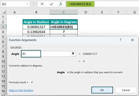 degrees function in excel formula examples how to use