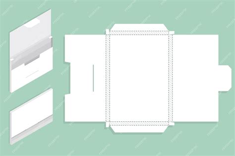 상자 다이 컷 템플릿의 평면 디자인 무료 벡터