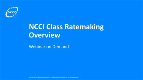 Ncci Class Ratemaking Overview