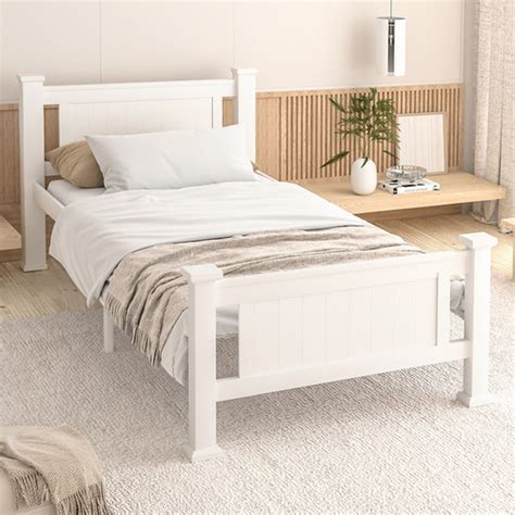 Livingfusion Clara Pine Wood Bed Frame Temple And Webster