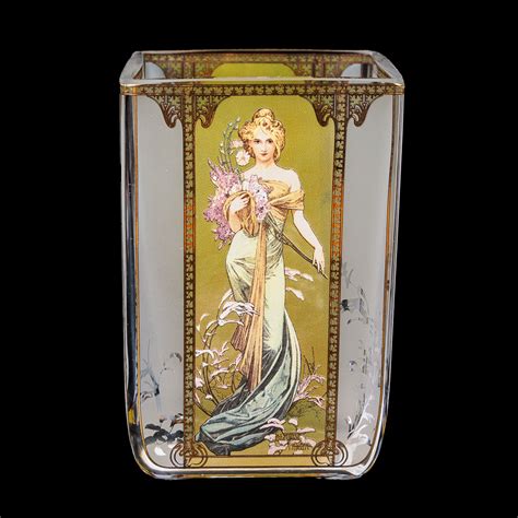 Alfonse Mucha Glass Candle Jar Spring