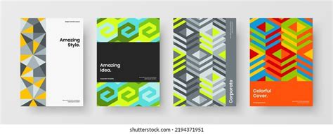 Abstract Geometric Shapes Leaflet Layout Bundle Stock Vector Royalty Free 2194371951