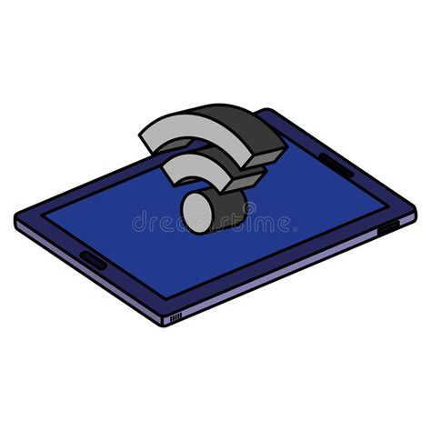 Smartphone Device With Wifi Signal Isometric Stock Vector Illustration Of Equipment Design