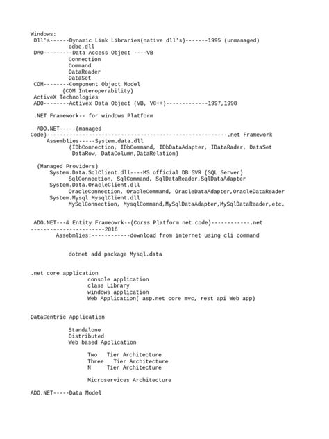 Connected Data Access Pdf Entity Framework My Sql