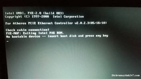 Tổng hợp cách sửa lỗi No bootable device insert boot disk and press any key